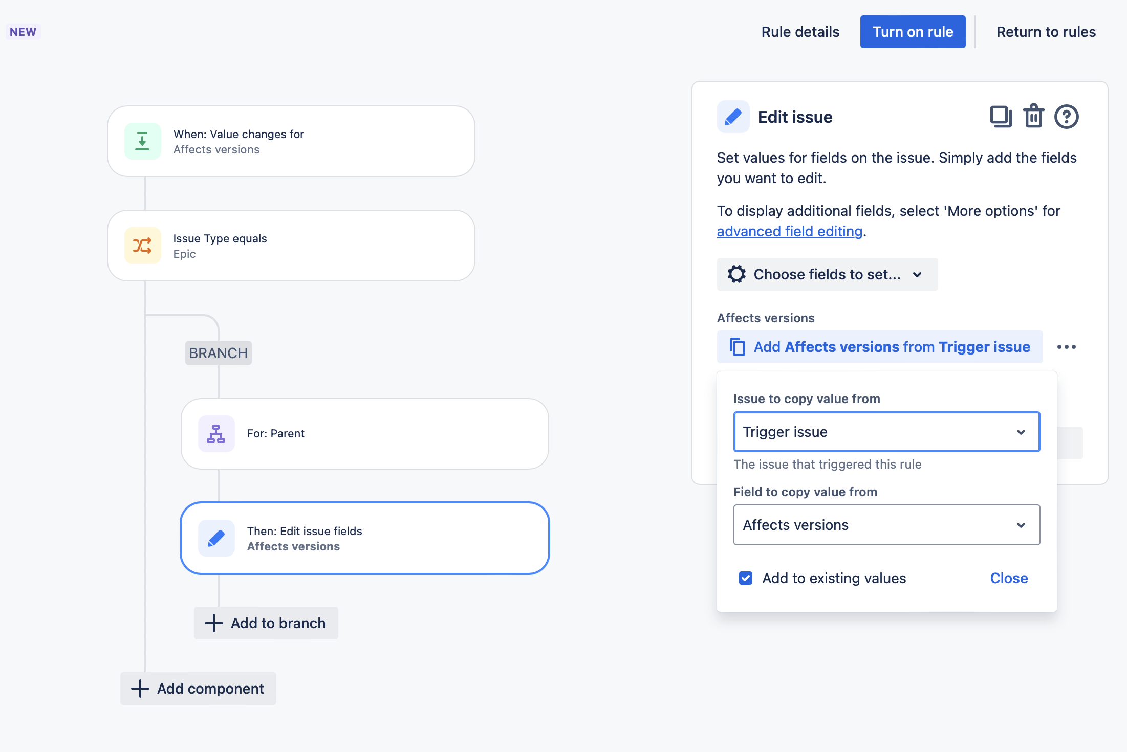 How to automate the rule?