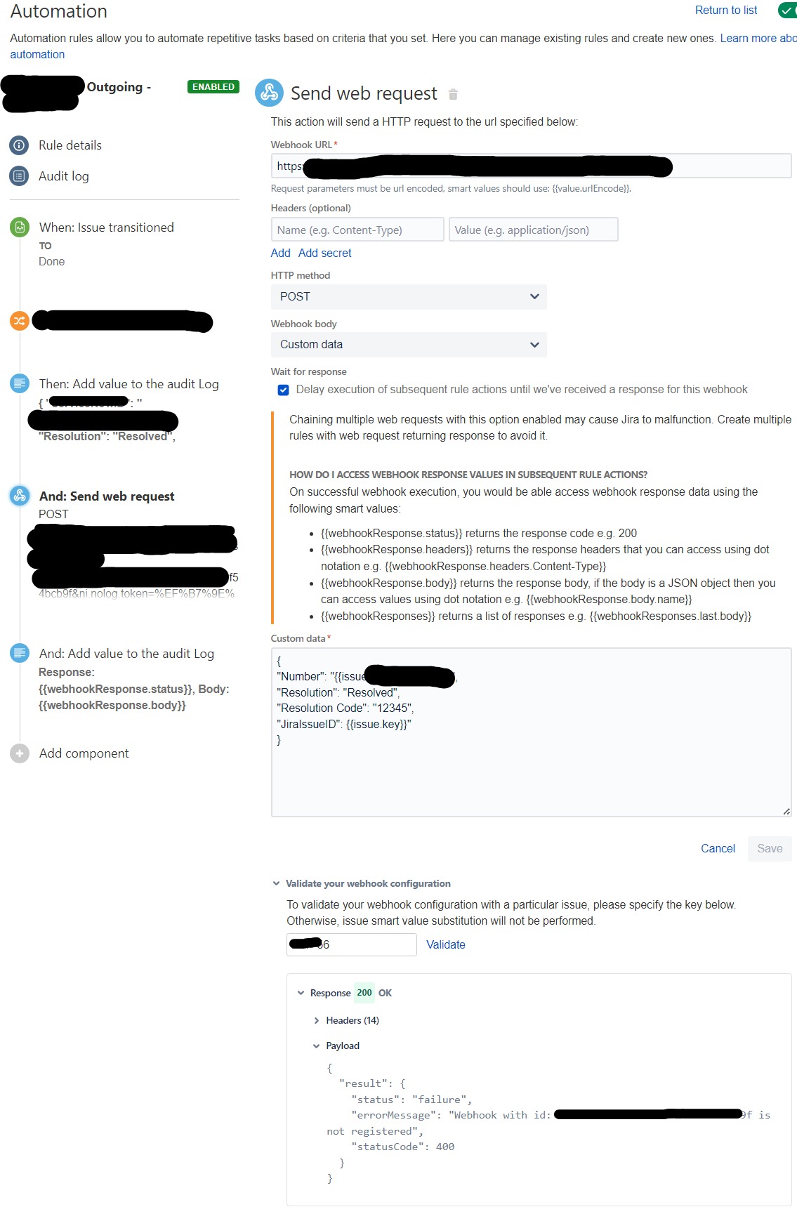 Configure outgoing webhook using Automation for JI...