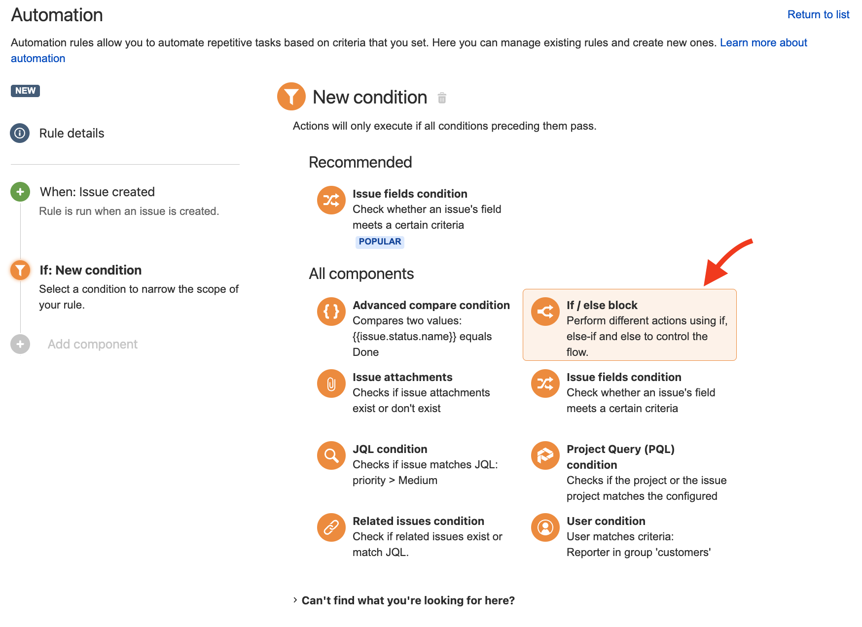 Solved: Automation based on components
