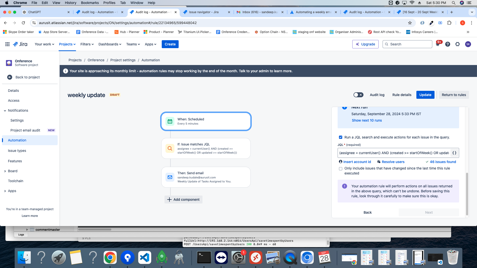 Automating a weekly email with updates from the pa...