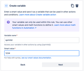Solved: What's the smart value for a Jira sprint in an aut...