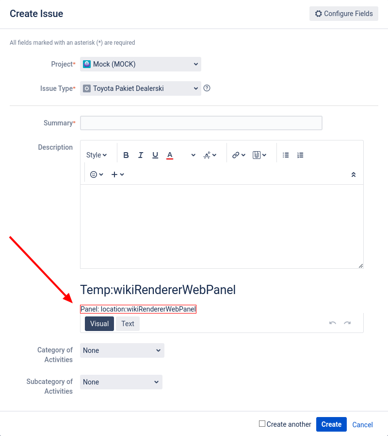 Adding additional button on jira create screen