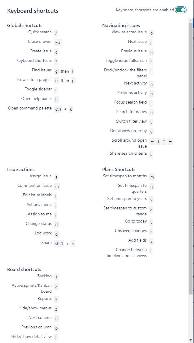 What happened to the 'w' keyboard shortcut for wat...
