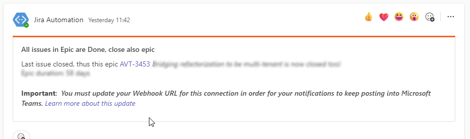 Updated MS Teams webhooks does not work