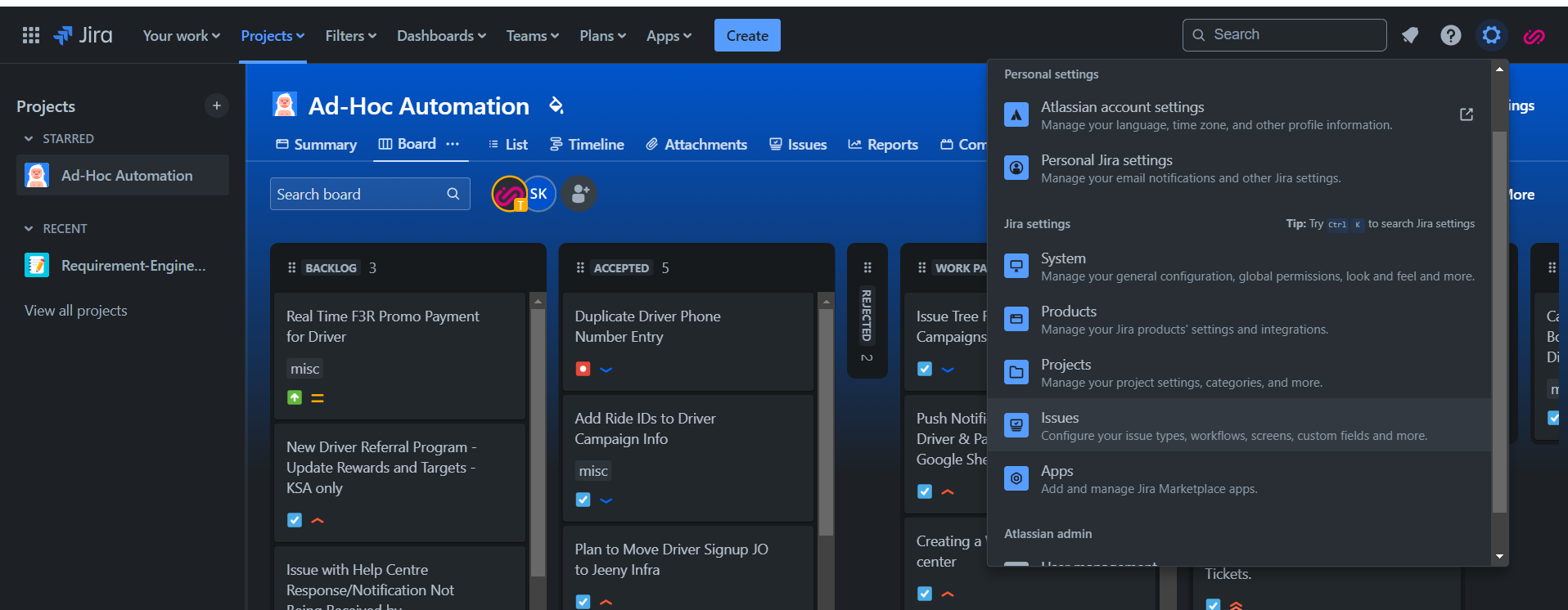 How to ADD issue type schema to project?