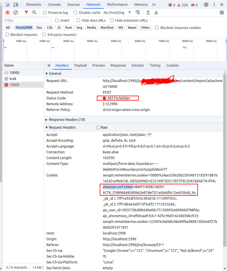 [Jira 10] XSRF check failed