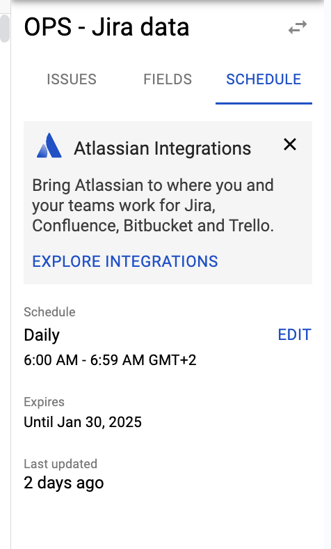Jira Cloud for Sheets not update daily
