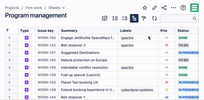 JQL to full all the Stories from Features with a c...