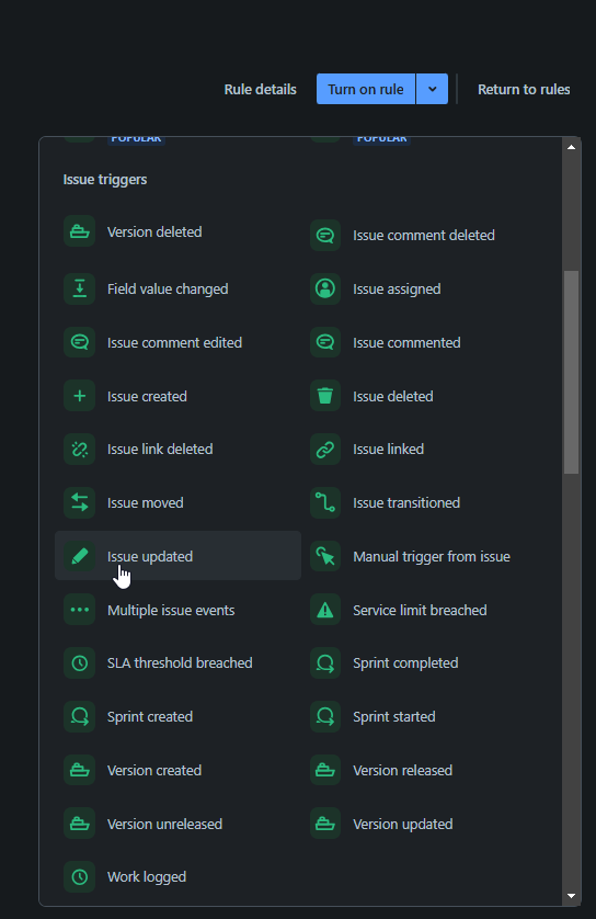 Solved: update an issue field on event "issue updated"