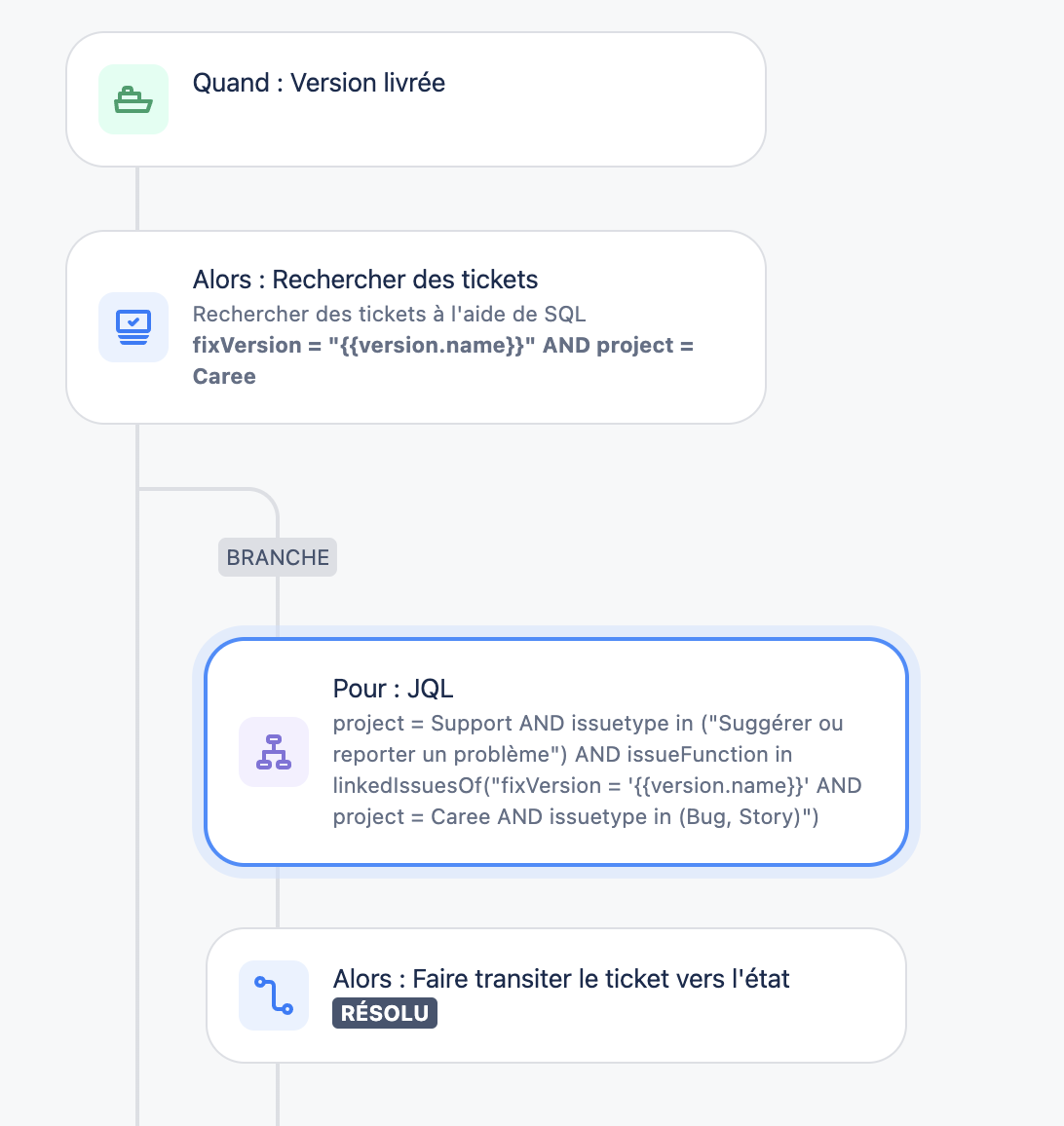 How to automatically transition linked JSM tickets...