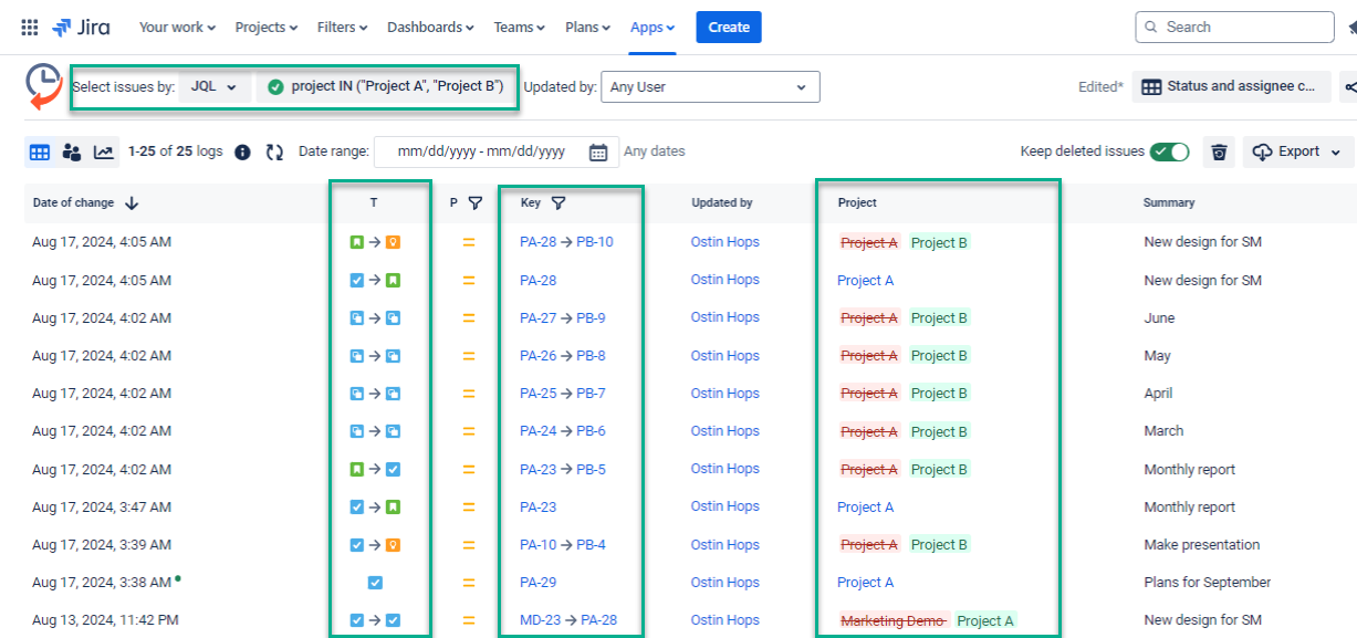 Tracking ticket movements