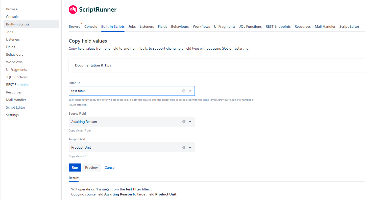 How to copy value from one field to another