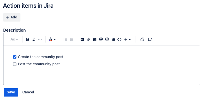 Introducing Action items in Jira - Atlassian Community