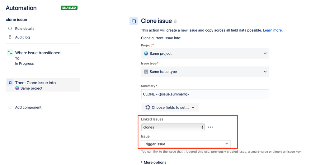 Solved: Automation to clone tickets and Link