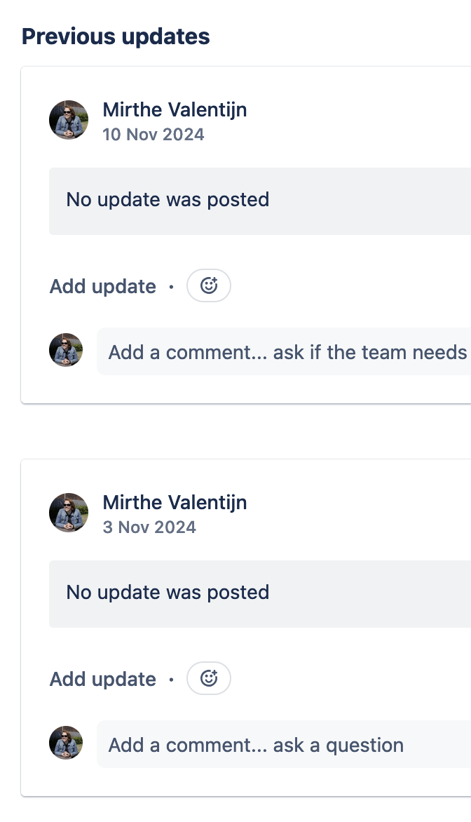 Hide the 'No update was posted' update