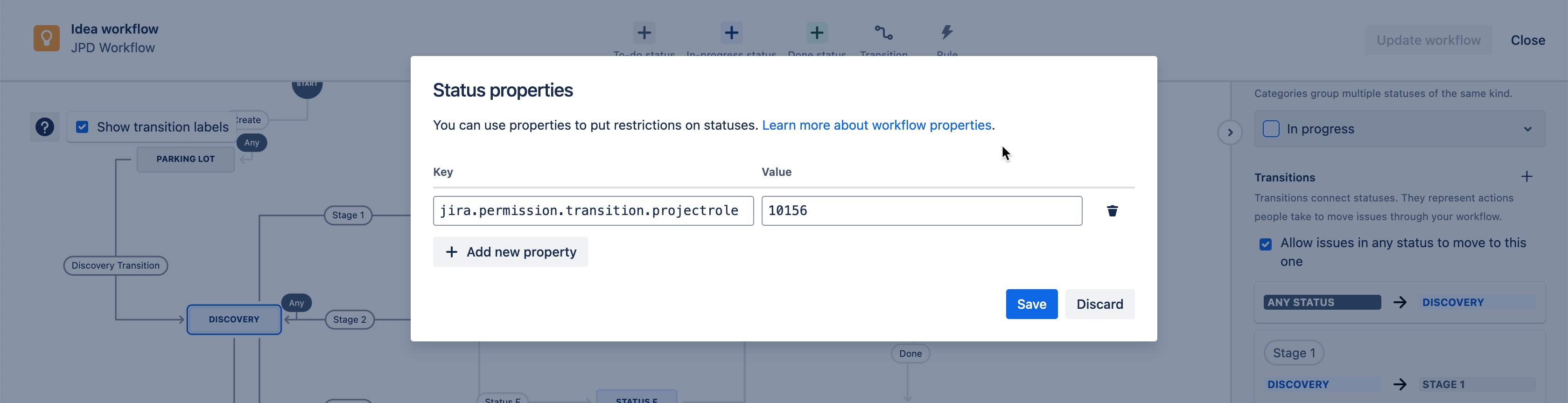 How to find workflow properties projectrole - team...