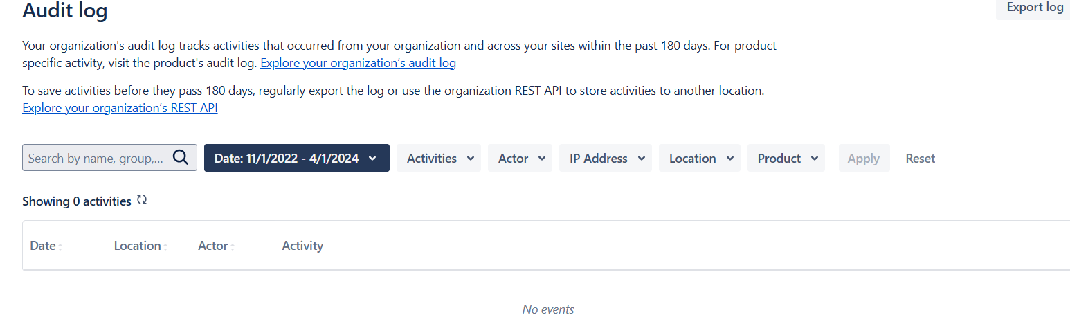 how can I see a one-year audit log