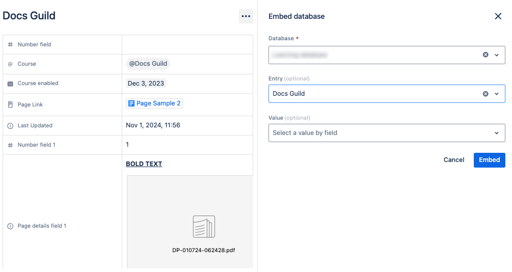 Solved: Hiding fields on embedded databases