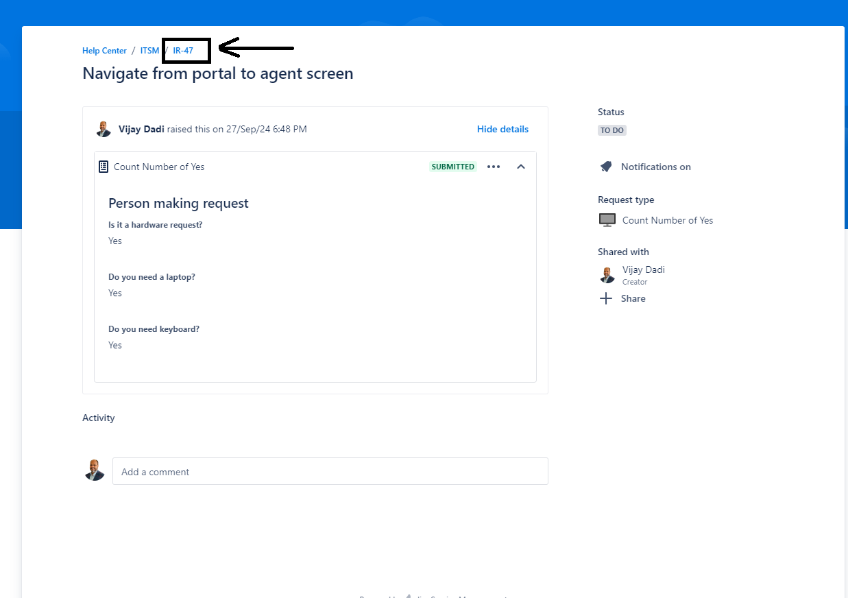 JSM Cloud forms/portal