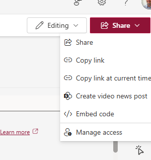 How to embed video from SharePoint in confluence?