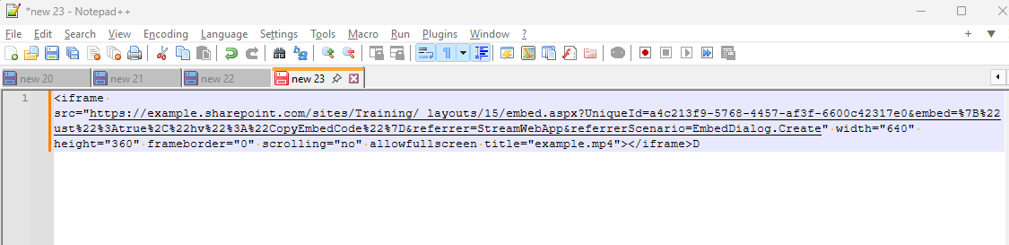 How to embed video from SharePoint in confluence?