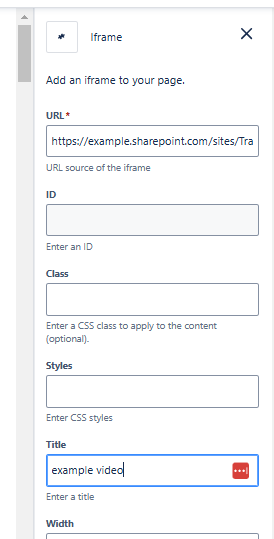 How to embed video from SharePoint in confluence?