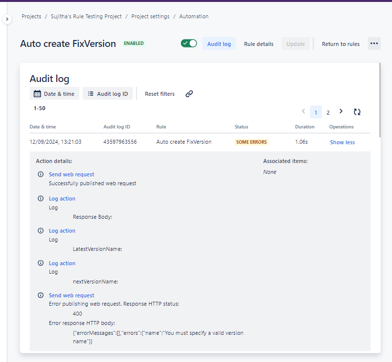 Solved: Create Fix versions automatically incrementally.