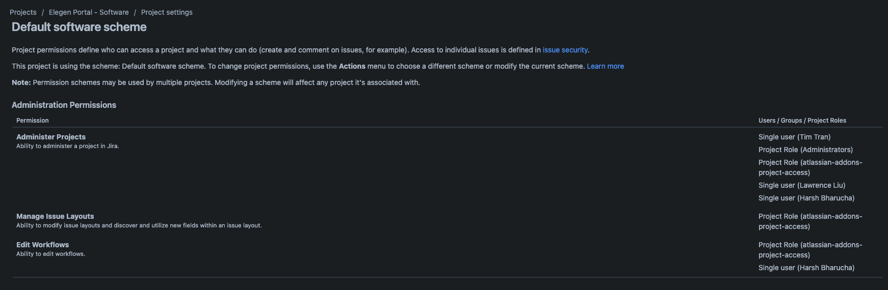Manage Issue Layouts and Edit Workflows permission...