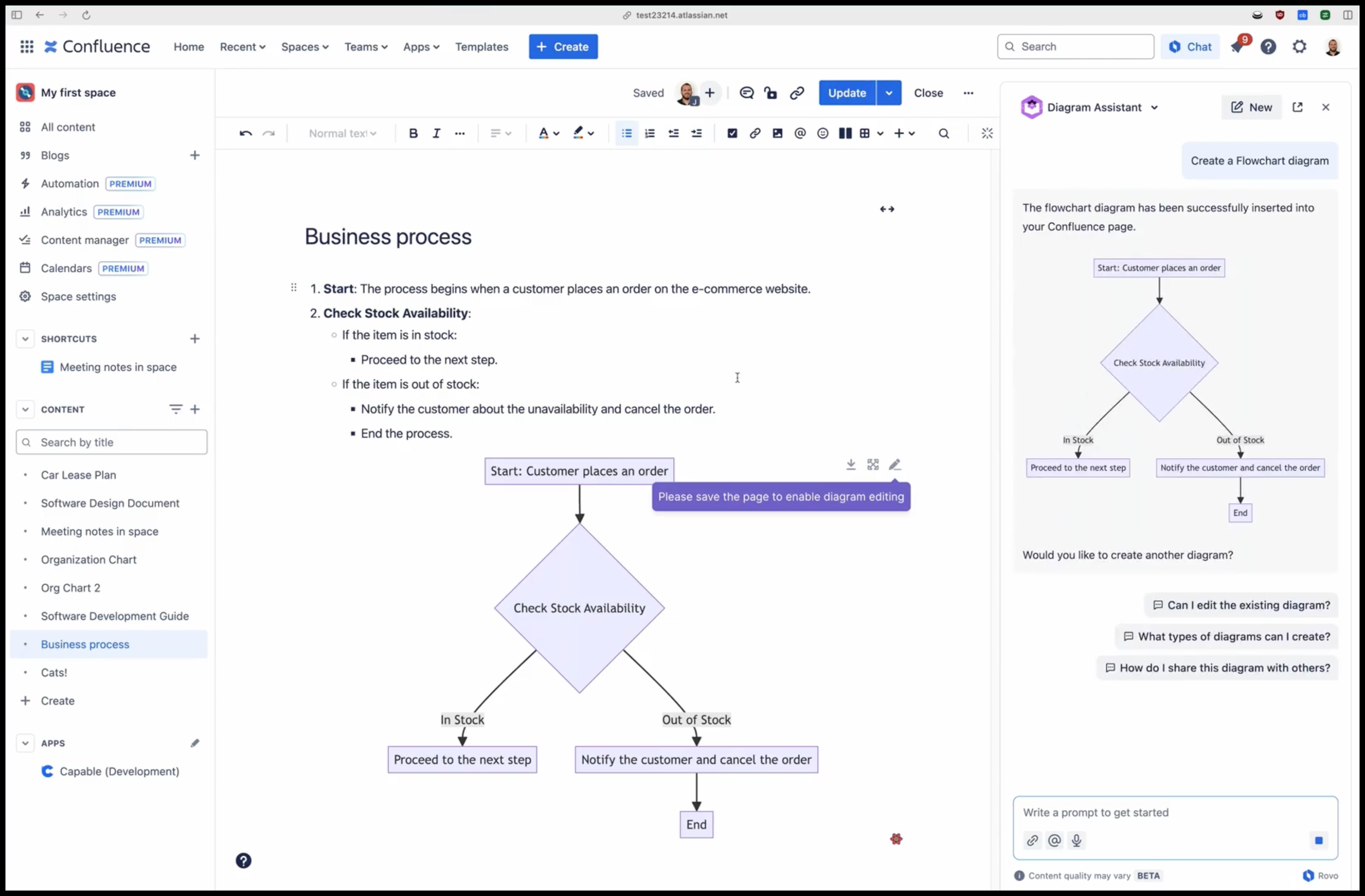 Use AI to easily create diagrams, charts and graph...