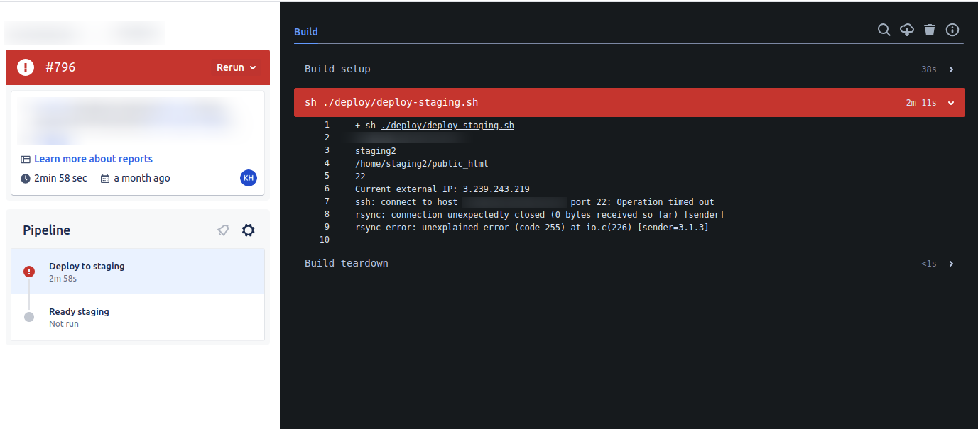 Pipeline getting failed due to different IP