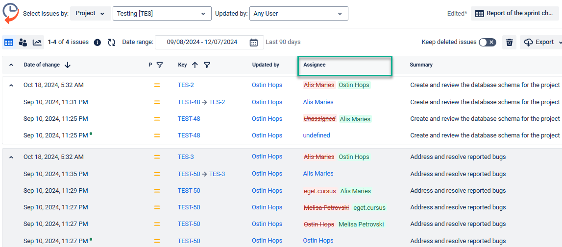 7 Examples of the Issue History Reports and Export... - Atlassian Community