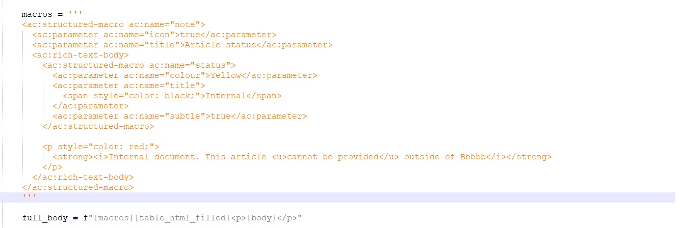 How to add nested macros in confluence page with r...