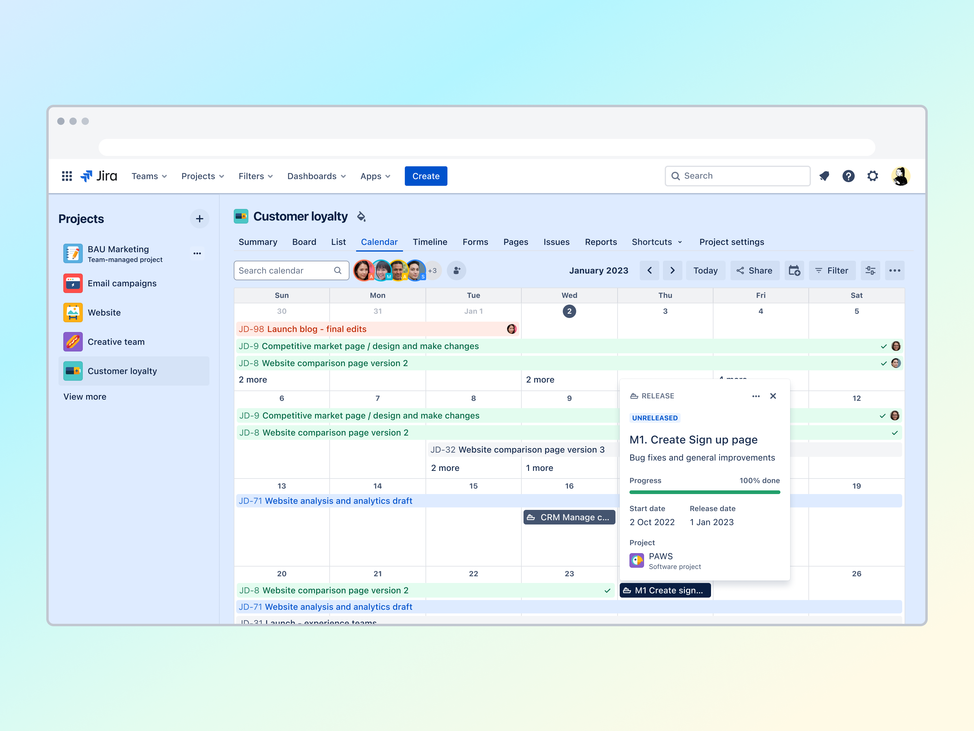 Shared release dates - Track key dates of software teams' releases ...