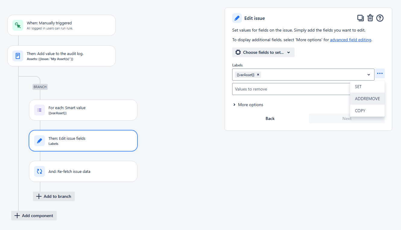 Automation adding multiple labels at once from a c...