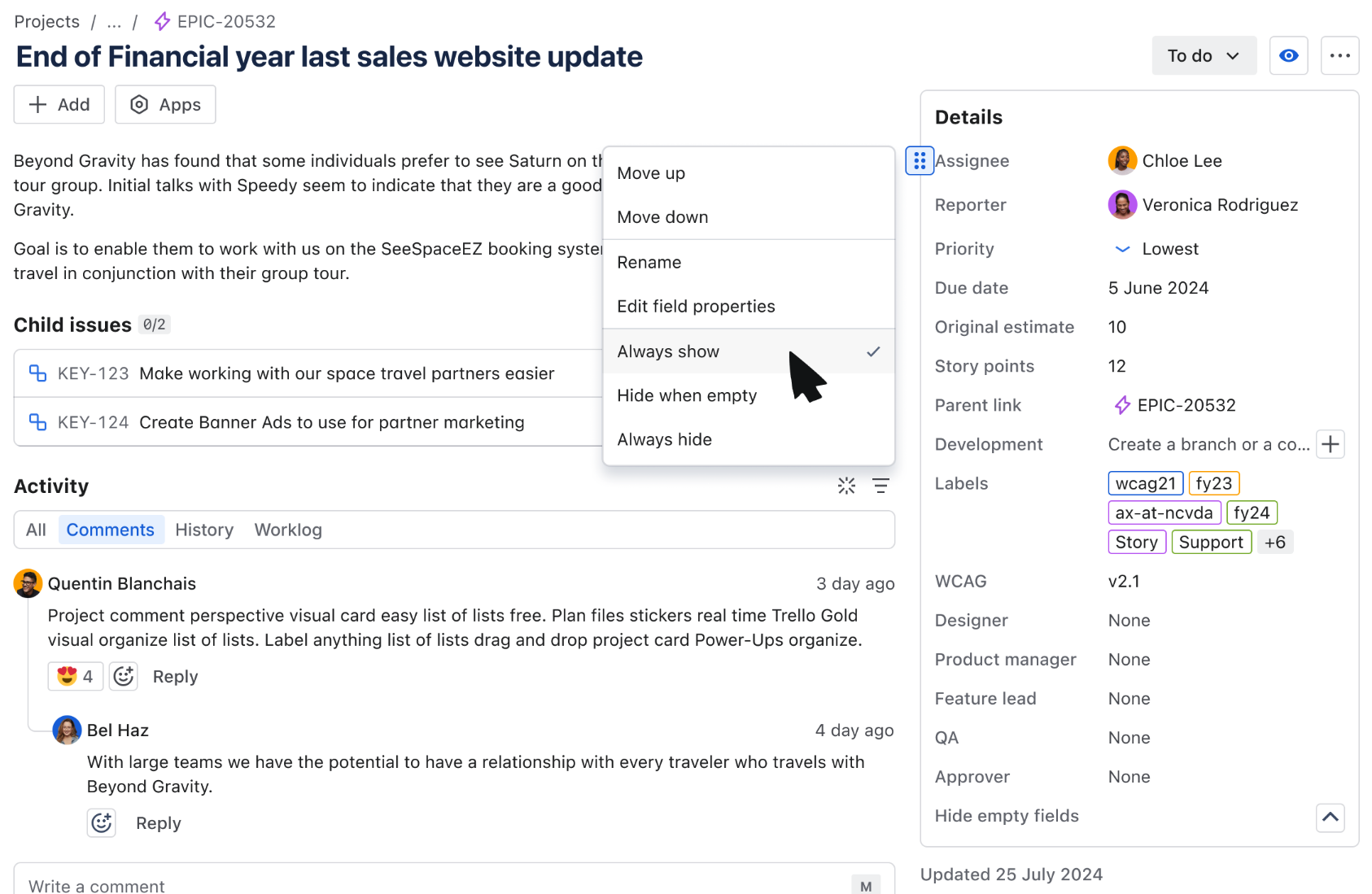 Rethinking Issue View Field Configuration