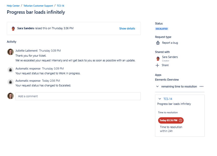 Best JSM app to display SLA on Customer Portal