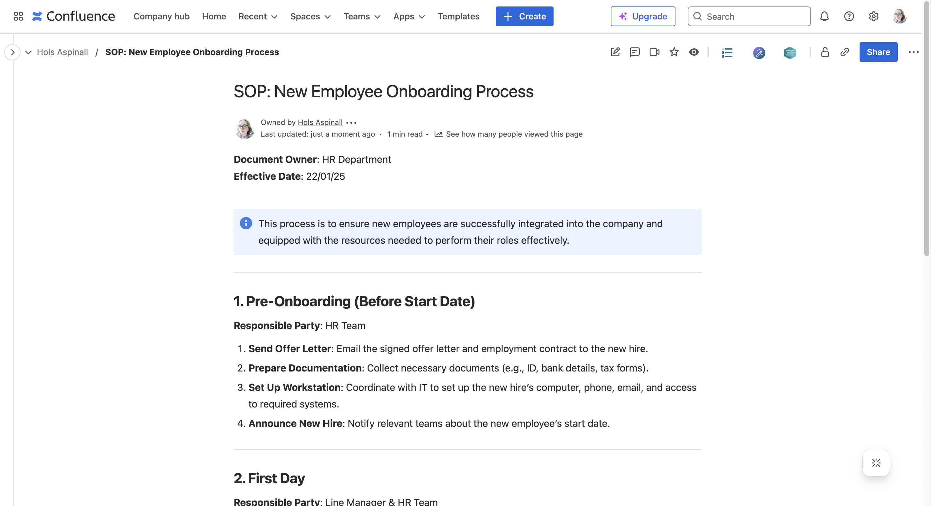 How to create procedures in Confluence Cloud - Atlassian Community
