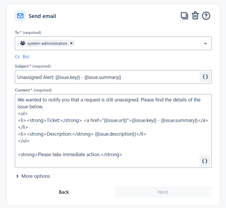 Create email alert for unassigned tickets in Jira ...