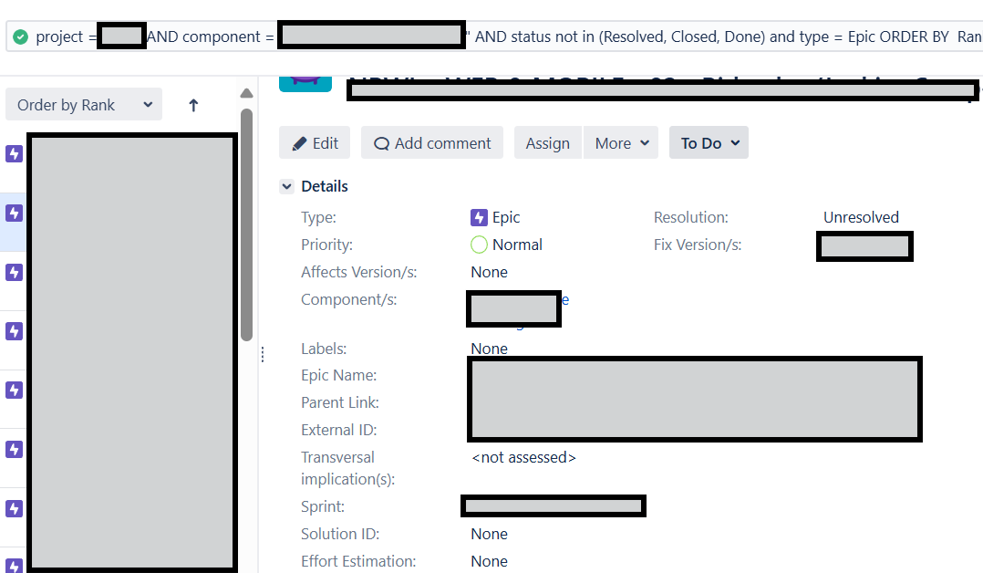Solved: Epic is showing up in the search query but its not...