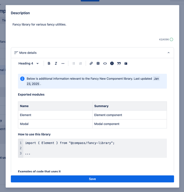 Expanded component description functionality - Atlassian Community