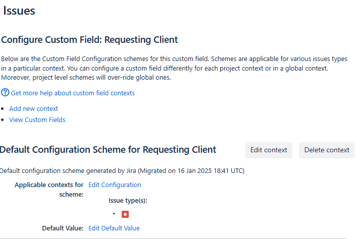 Solved: Custom Field not displaying after adding context,
