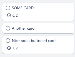 Radio buttons on every card