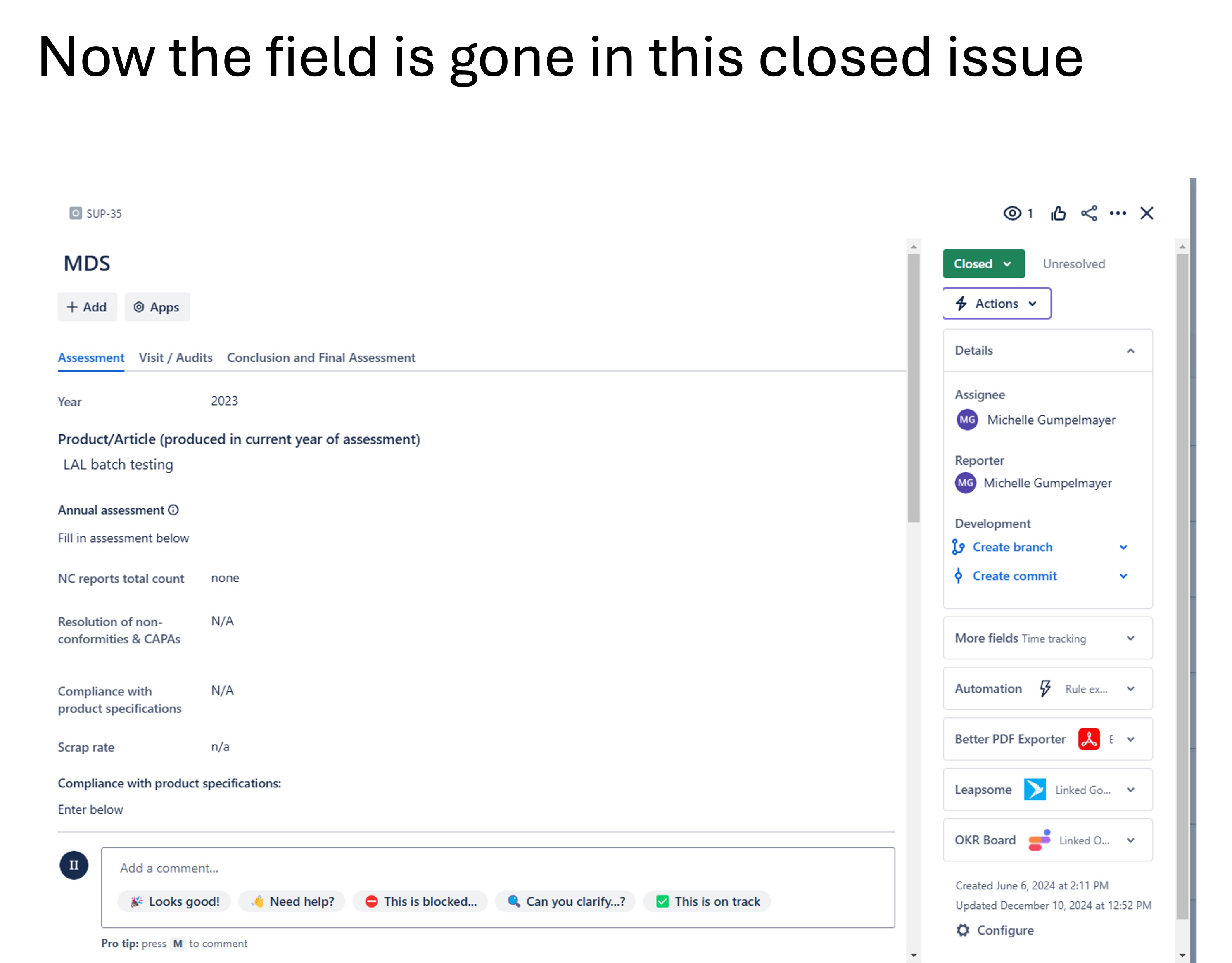 Bug In Closed Issue Set To Non Editable Is Still E