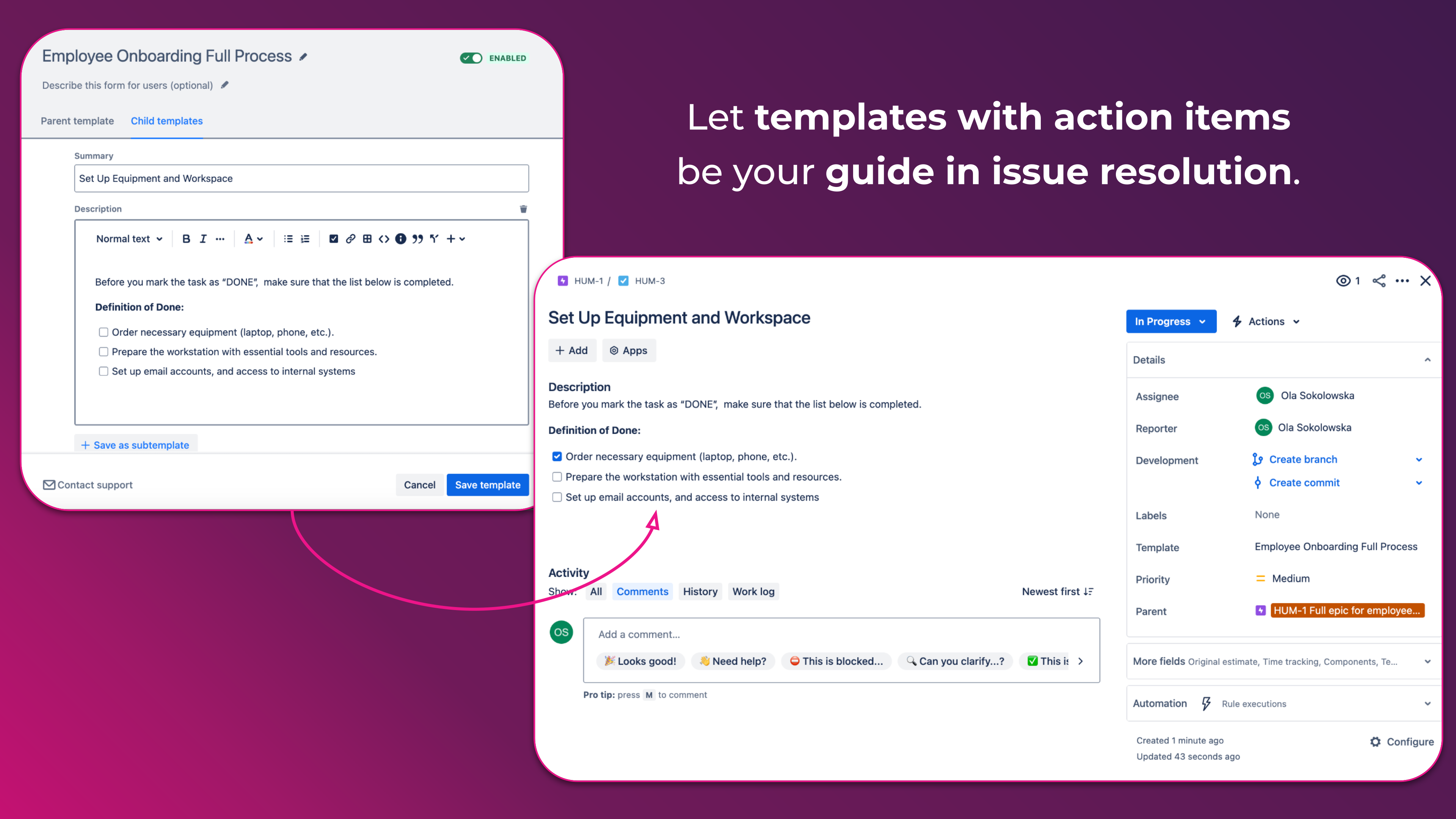 Creating issue templates with a Definition of Done - Atlassian Community