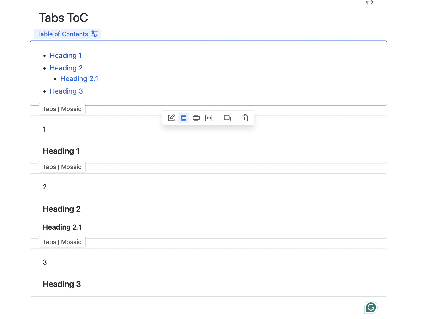 Solved: Table of Contents macro with Aura - Tab Group