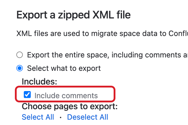 Export spaces to XML issue from Confluence Cloud