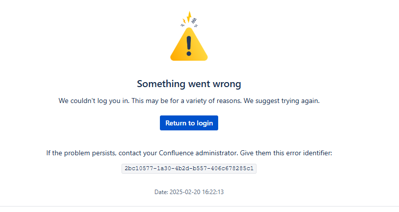 Error While Implementing Sso Into Confluence Atta