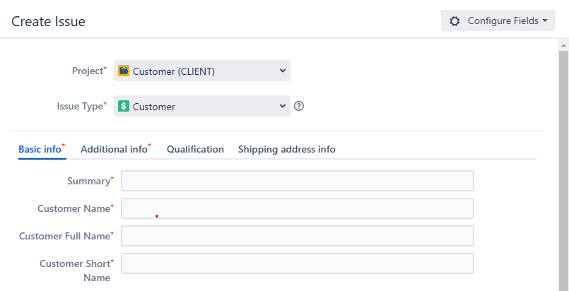 Config show required red asterisk for tab on Creat...