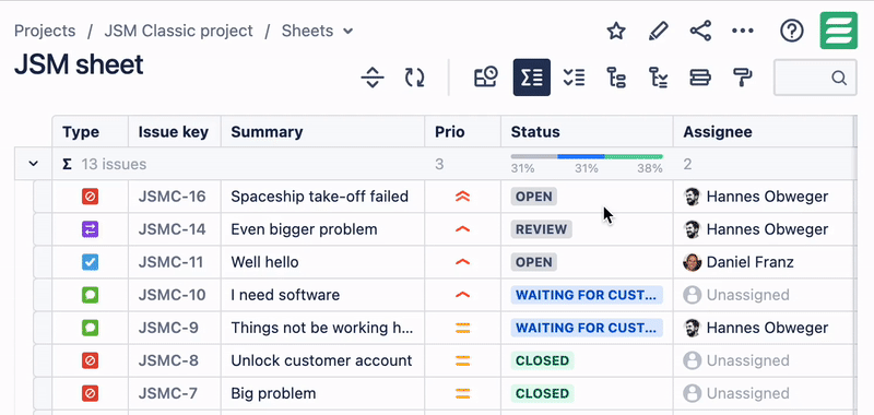Solved: Issue list view in JSM