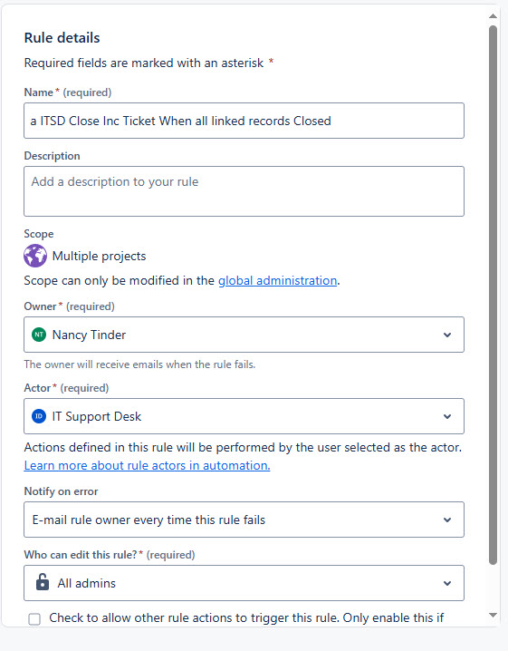 Access Jira linked issues in a JSM automation